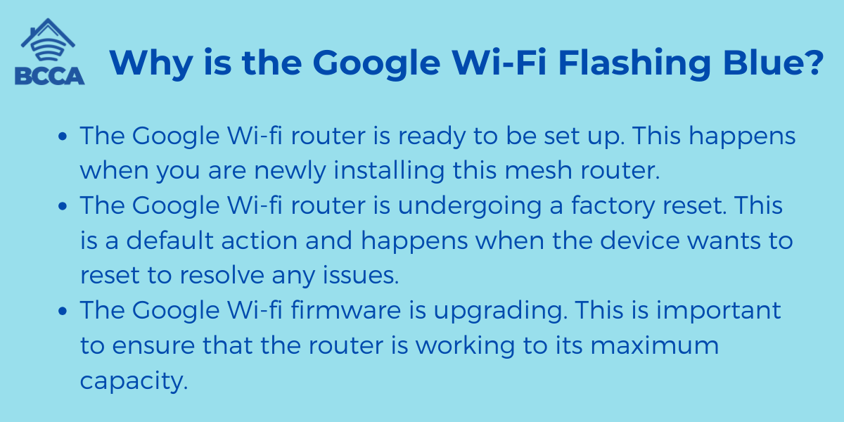 Google Wifi Flashing Blue: How to Fix It? A Troubleshooting Guide - BCCA